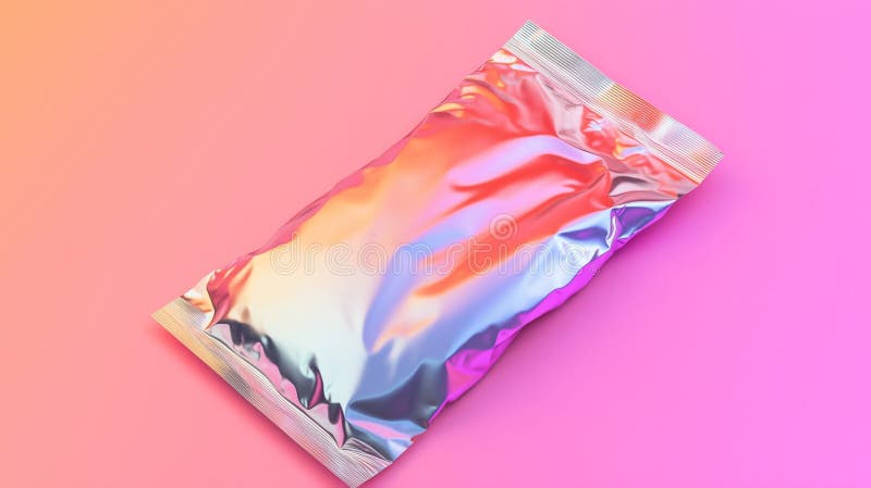 Colorful Metallic Packaging on Pink Gradient Background for Creative ...
