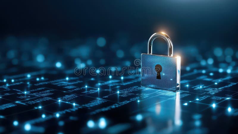 Glowing Blue Shield Futuristic Protection Security Digital World Shiny ...