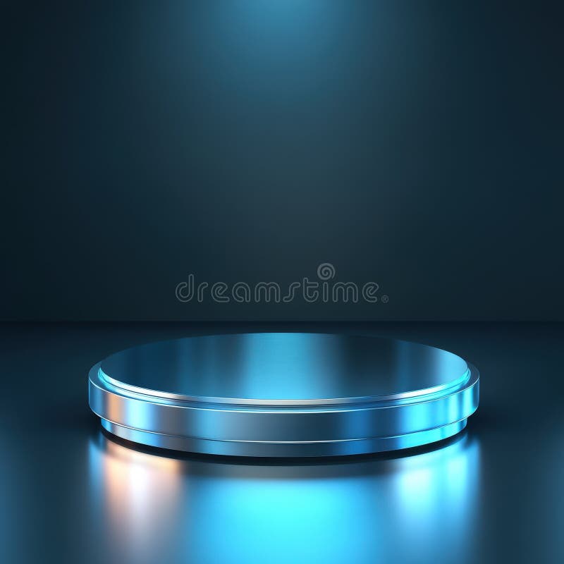 Shiny Metallic Podium Stage Abstract Background Stock Illustration ...