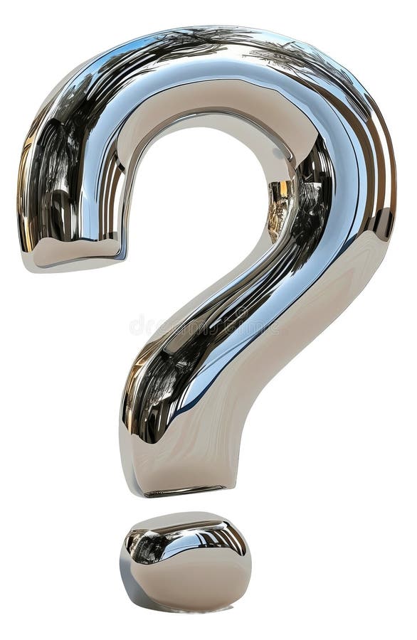 A Silver Question Mark on Transparent Background Stock Photo ...