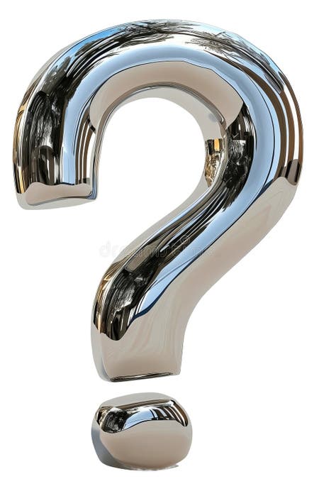 A Silver Question Mark on Transparent Background Stock Photo ...