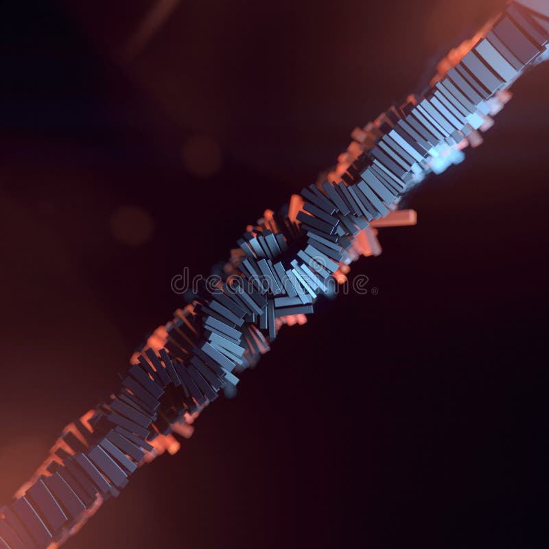 Shiny Metallic Rectangular Elements with Soft Orange Light in the Shape ...