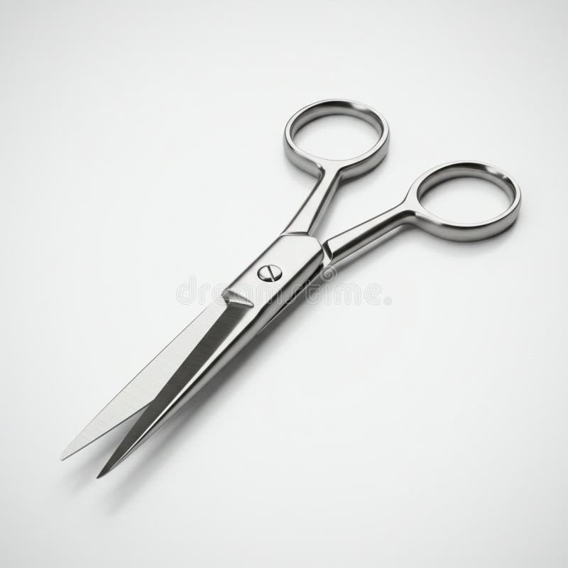 Shiny, Metallic Scissors with a Sleek Design. Featuring Two Sharp ...