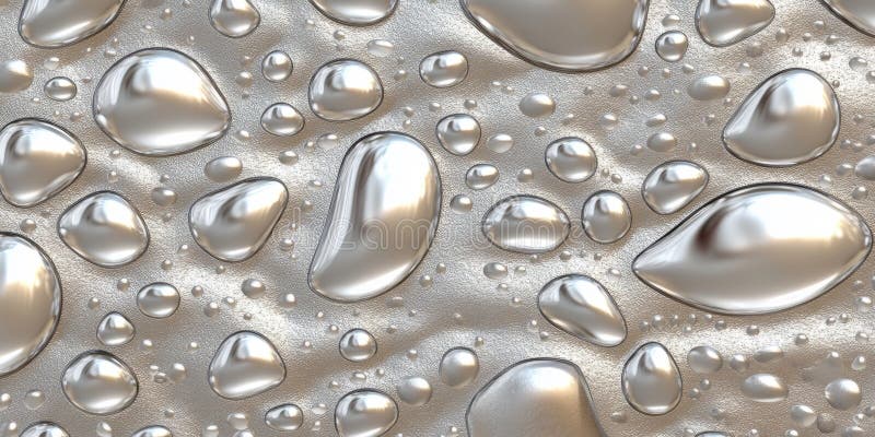 Shiny Metallic Silver Liquid Drops Pattern on a Textured Surface a ...