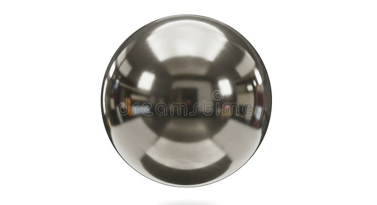 Shiny Metallic Sphere with a Reflective Surface, Creating Distorted ...