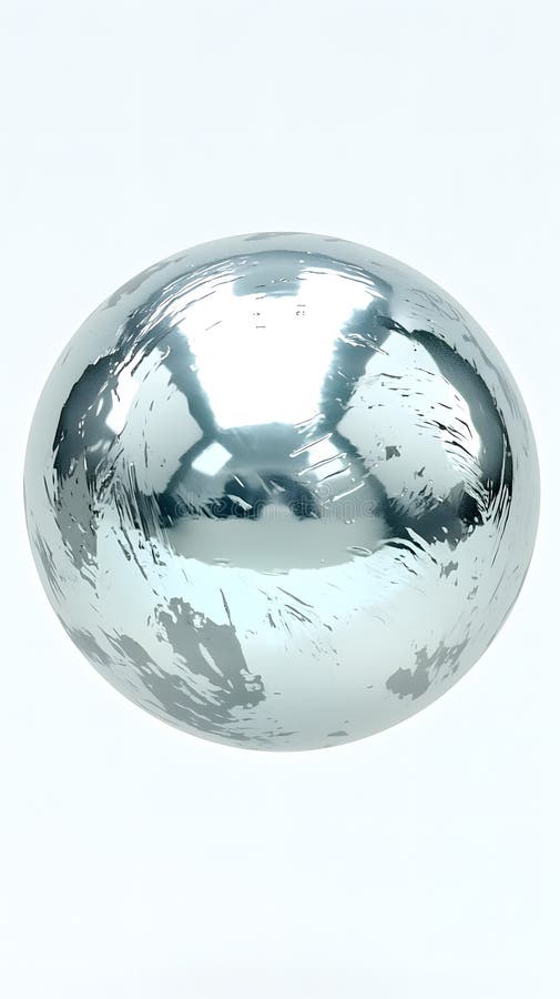 Shiny Metallic Sphere with Surface Reflections Stock Illustration ...