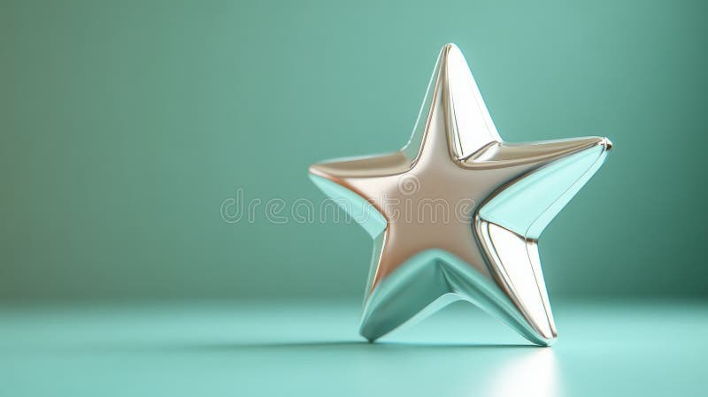 Shiny Metallic Star on a Teal Background Stock Illustration ...
