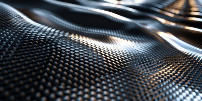 A Shiny, Metallic Surface with a Pattern of Squares and Circles Stock ...