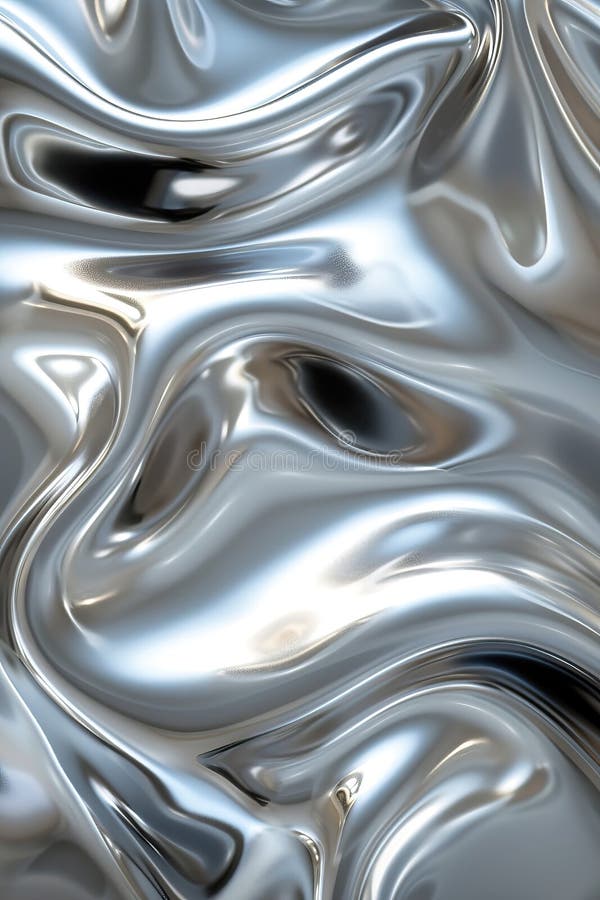 Shiny Metallic Texture with Smooth, Reflective Wavy Patterns. Stock ...