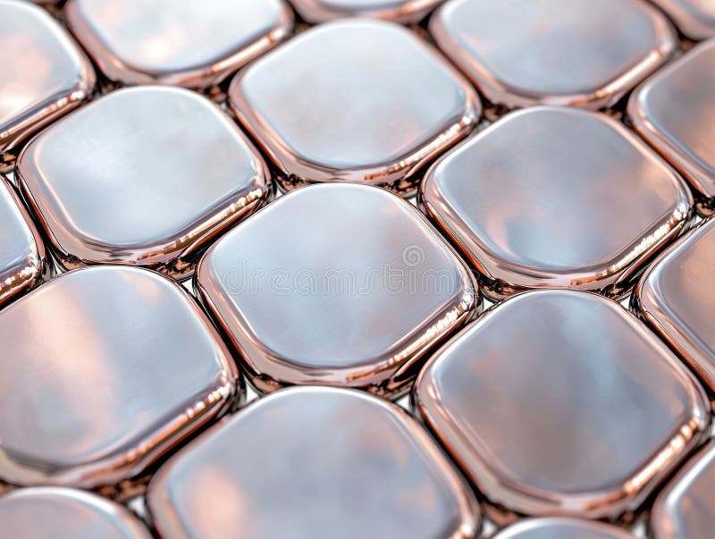 Shiny Metallic Tiles in a Geometric Pattern Stock Illustration ...