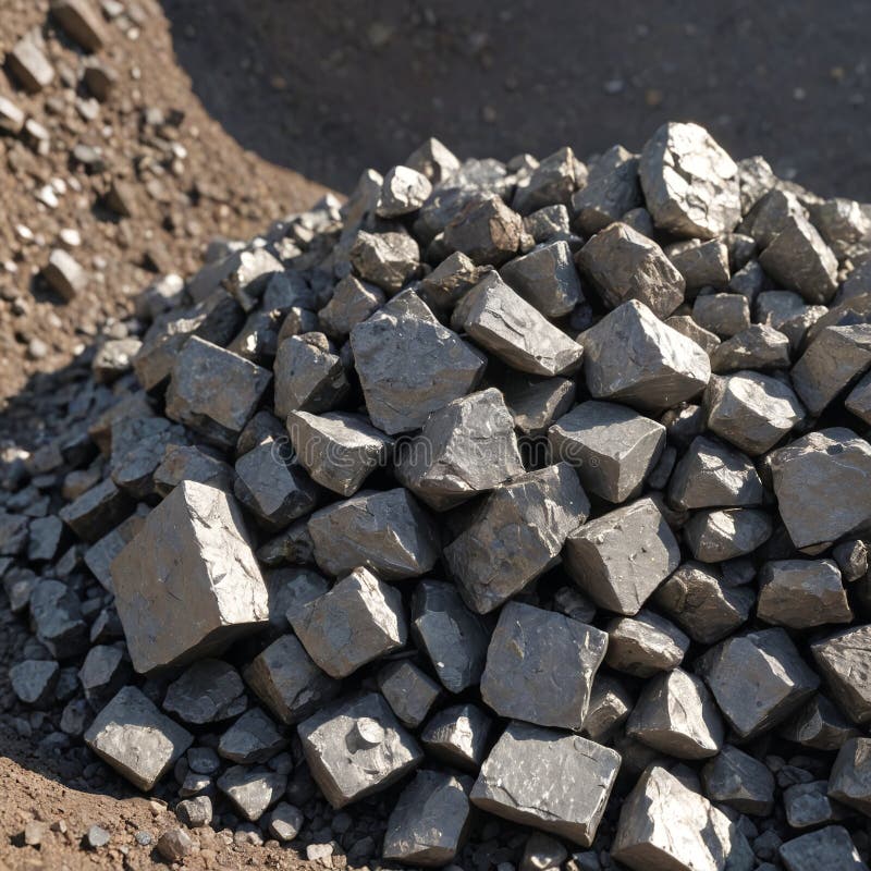 Shiny Metallic Tin Ore Closeup Industrial Mining Concept Stock ...