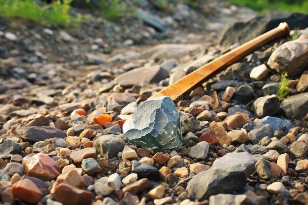 Shiny Mining Pick on a Rocky Ground Stock Photo - Image of tool, quarry ...
