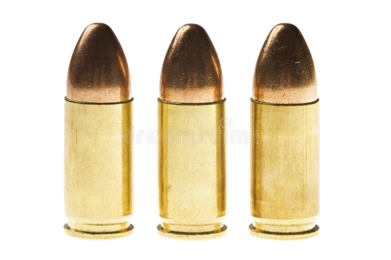 Shiny 9 Mm Caliber Bullets. Close-up of a 9mm Full Metal Jacket Ammo ... Shiny 9 Mm Caliber Bullets. Close-up of a 9mm Full Metal Jacket Ammo ...