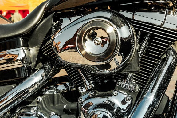 A Shiny Motorcycle Engine Close Up Stock Image - Image of automotive ...
