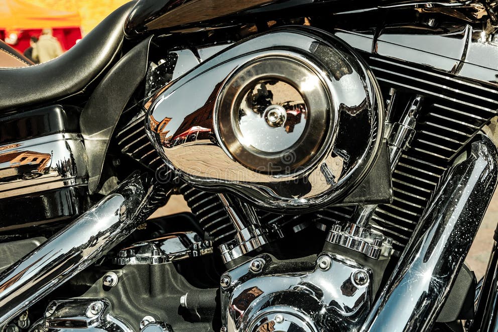 A Shiny Motorcycle Engine Close Up Stock Image - Image of automotive ...