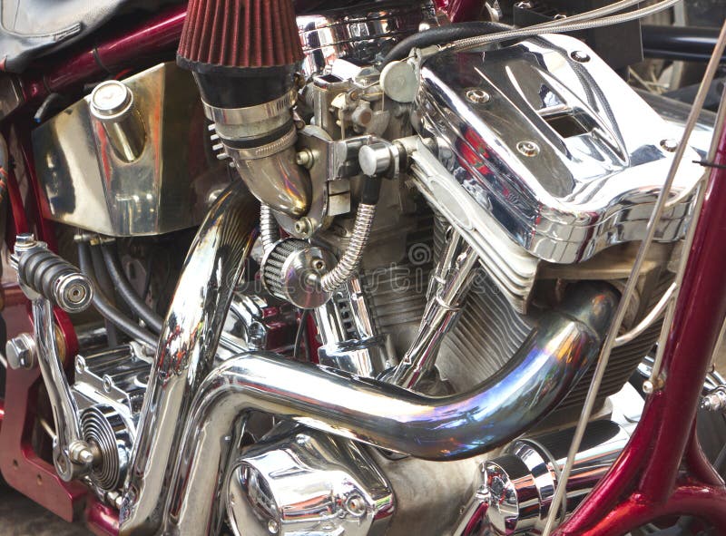 Shiny motorcycle engine stock photo. Image of detail - 40928052