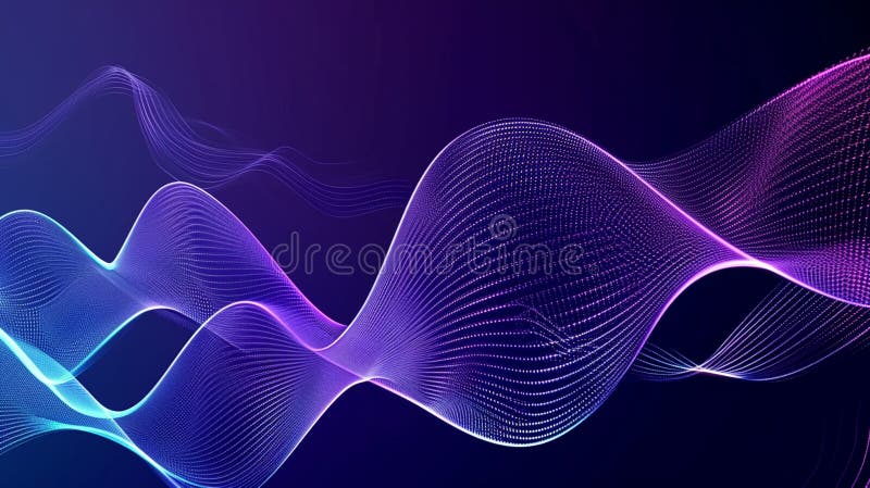 Shiny Moving Lines Design Element. Modern Purple Blue Gradient Flowing ...