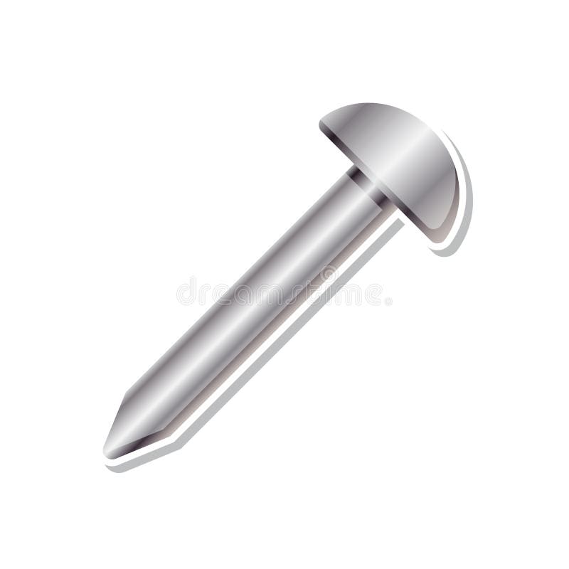 Shiny nail stock vector. Illustration of repair, isolated - 259017965