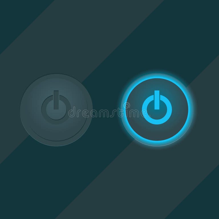 Shiny Neon Glass Buttons on Off Stock Vector - Illustration of glassy ...