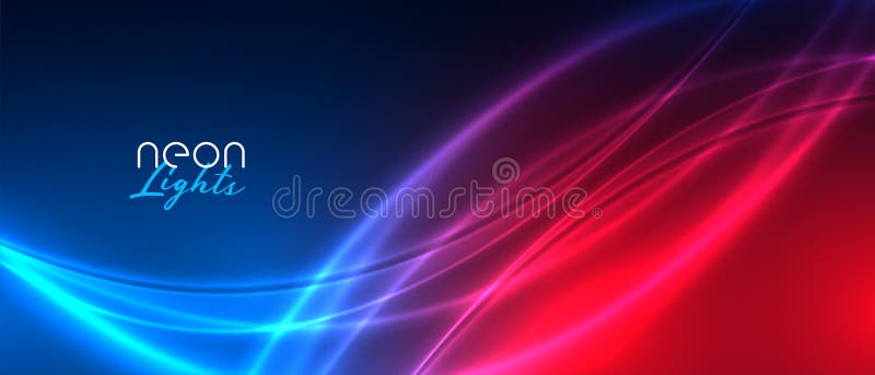 Shiny Neon Light Streak Red and Blue Banner Stock Vector - Illustration ...