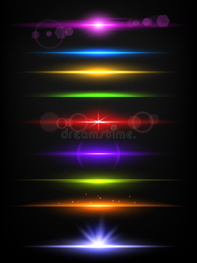 Shiny Neon Lines. Borders with Glow Effect Abstract Flash Light Vector ...