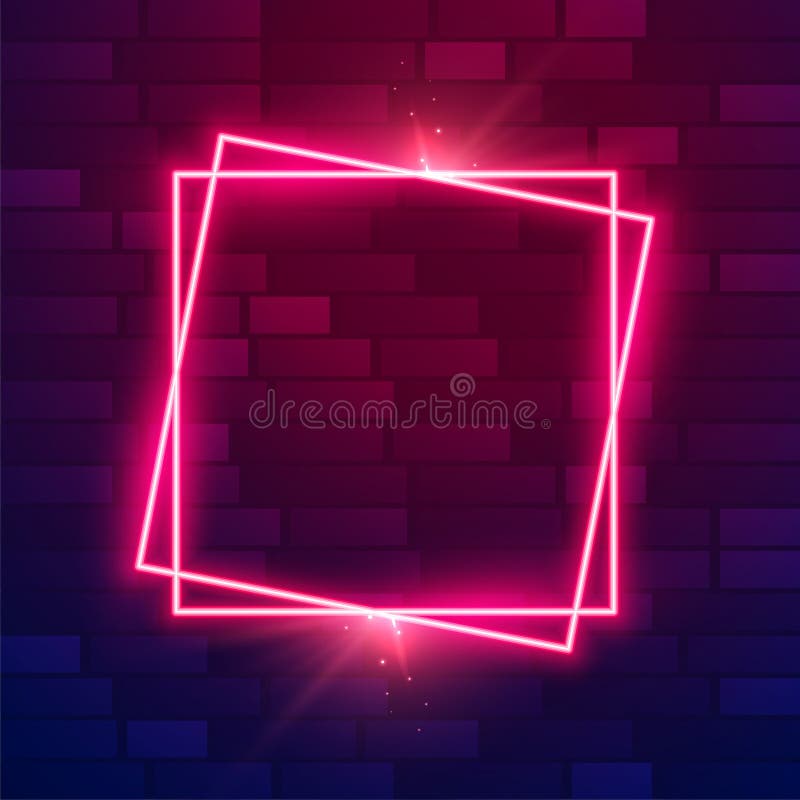 Shiny Neon Pink Frame Wall Backdrop with Empty Space Stock Illustration ...