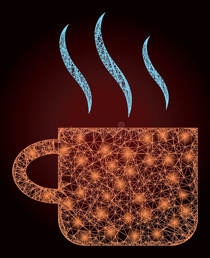 Shiny Net Mesh Hot Tea Cup with Light Spots Stock Vector - Illustration ...