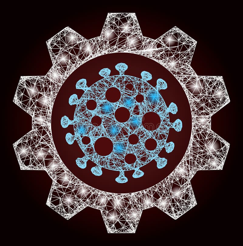 Shiny Net Mesh Virus Gear with Light Spots Stock Vector - Illustration ...