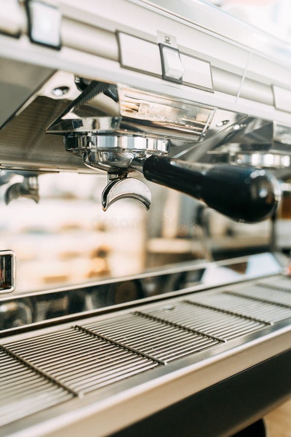 A Shiny New Coffee Machine in a Coffee Shop Stock Image - Image of ...