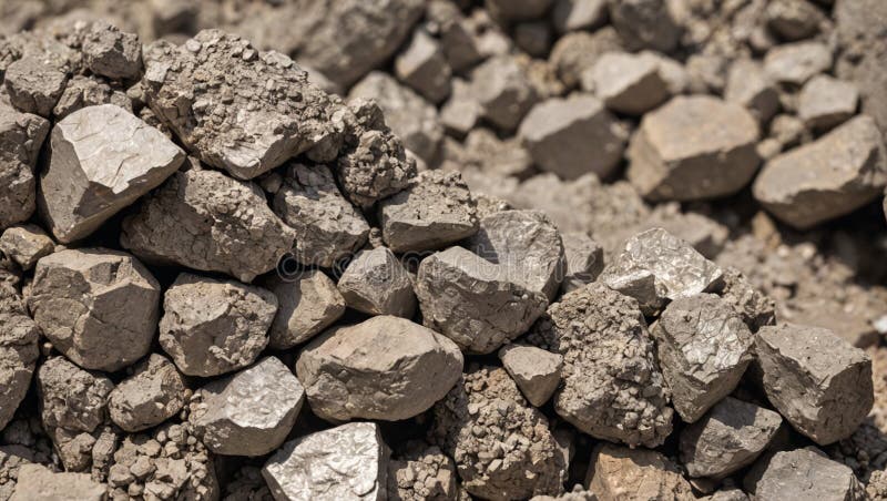 Shiny Nickel Ore Rocks in Monochrome Harmony Stock Illustration ...