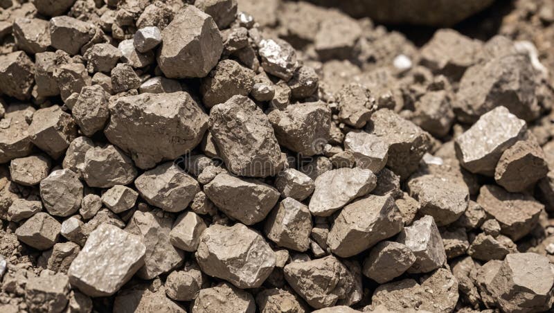 Shiny Nickel Ore Rocks in Monochrome Harmony Stock Illustration ...