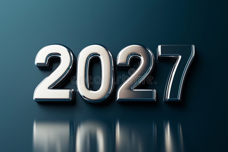 Shiny 2027 Numbers on Dark Background Stock Illustration - Illustration ...
