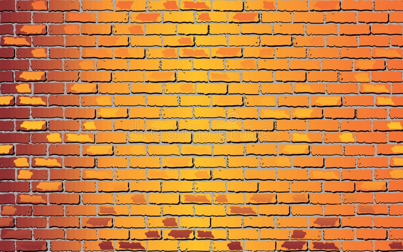 Orange brick wall stock vector. Illustration of concrete - 67300076