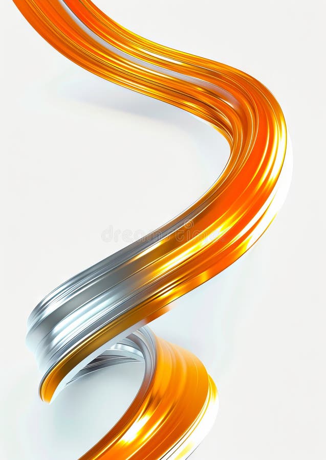 A Shiny Orange and Silver Wavy Line Stock Image - Image of amber, wavy ...
