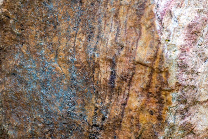 The Shiny, Orange Surface of the Cave Stone Stock Image - Image of ...