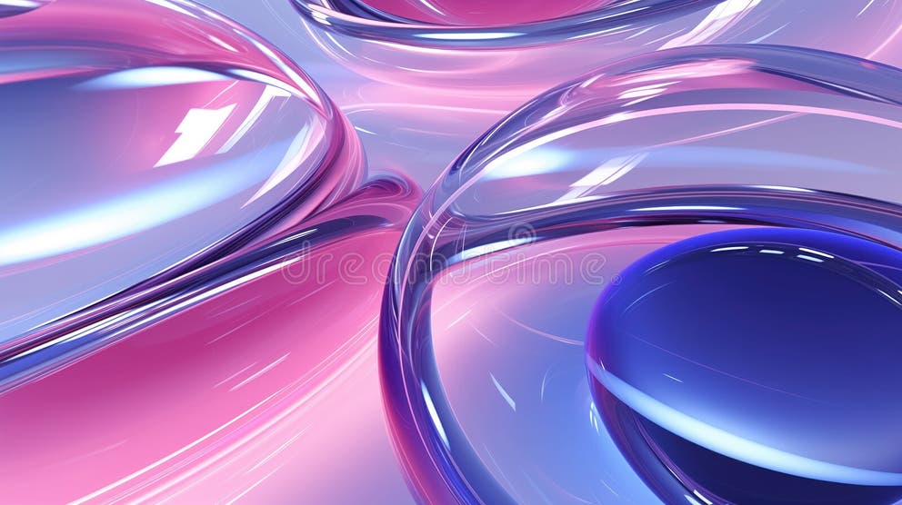 Shiny Orbs in Blue and Pink with Reflective Surfaces Stock Illustration ...