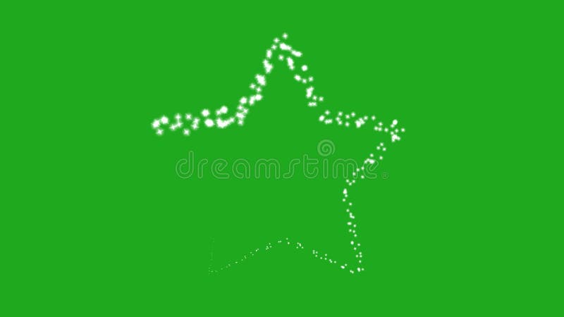 Shiny Particles Tracing Out on a STAR Shape on Green Screen Stock ...