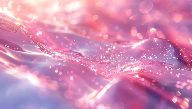 Shiny Pastel Flowing Texture, Glossy Pink Blurred Background with Shine ...