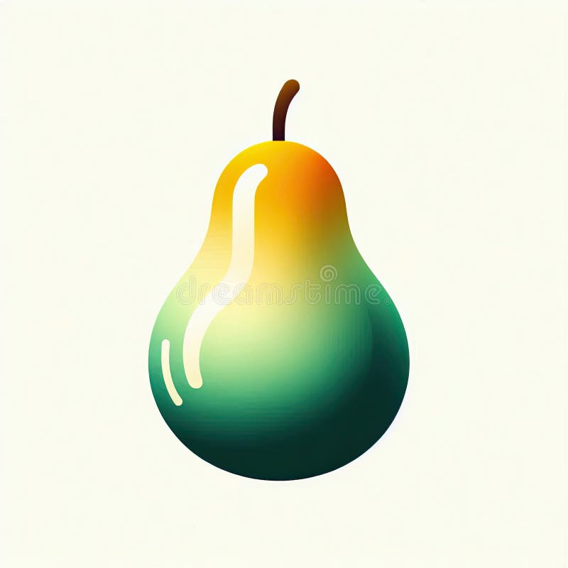 Shiny Pear in a Modern Style Stock Illustration - Illustration of fruit ...