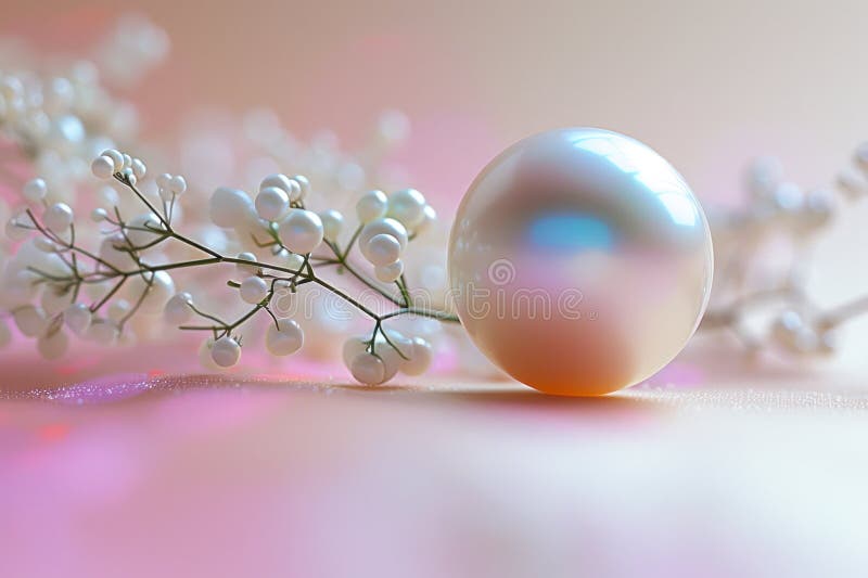 Shiny Pearl Glowing on Textured Surface. Stock Photo - Image of ...