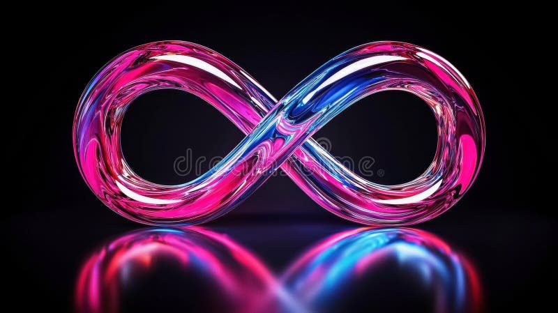 A Shiny Pink and Blue Infinity Symbol. Stock Image - Image of blue ...