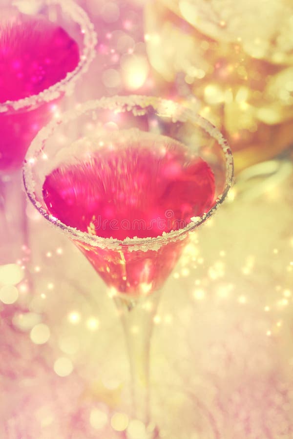 Shiny pink cocktail stock image. Image of juice, liqueur - 94391595