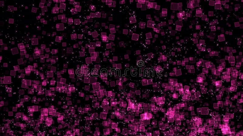 Shiny Pink Cube Particles Float on the Black Ground Stock Footage ...