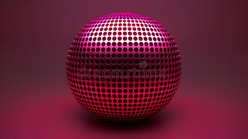 A Shiny, Pink Disco Ball Sphere with a Dotted Surface on a Gradient ...