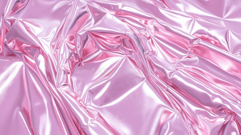 Shiny Pink Fabric Creates Smooth, Reflective Surface with Soft Folds ...
