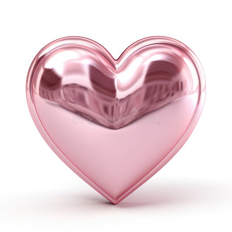 A Shiny Pink Heart Shaped Object on a White Surface Stock Illustration ... A Shiny Pink Heart Shaped Object on a White Surface Stock Illustration ...