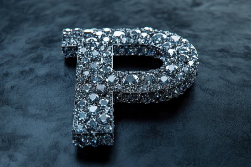 A Shiny, Pink Letter P with a Diamond Pattern Stock Illustration ...