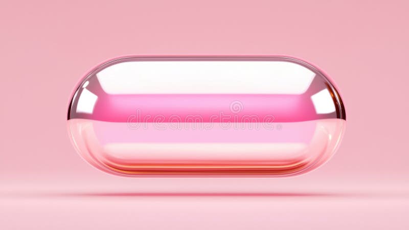 A Shiny Pink Oval with a Reflective Surface. Stock Illustration ...