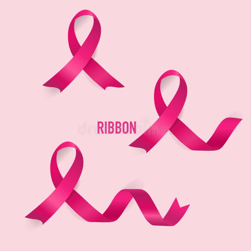 Shiny Pink Ribbon. Vector Illustration Stock Vector - Illustration of ...
