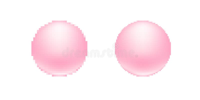 Shiny Pink Spheres with Soft Gradient Highlight and Smooth Surface ...